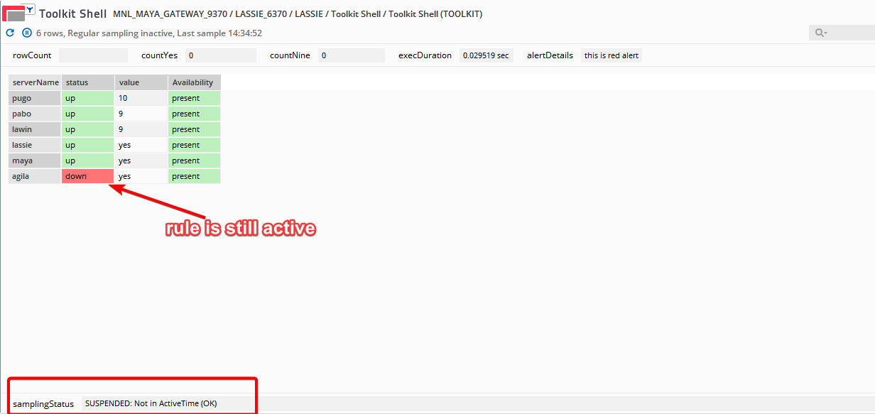 Geneos - Actions and Active Times – Support - ITRS Group